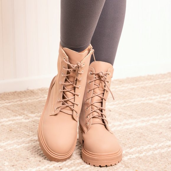 Weeboo | Shoes | Weeboo Faux Leather Side Zipper Combat Boots | Poshmark